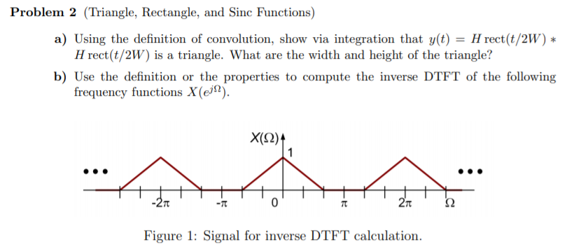 Solved (Triangle, Rectangle, and Sinc Functions) a) Using | Chegg.com