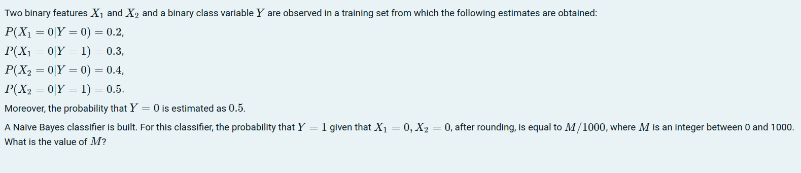 Solved Two binary features X1 and X2 and a binary class | Chegg.com