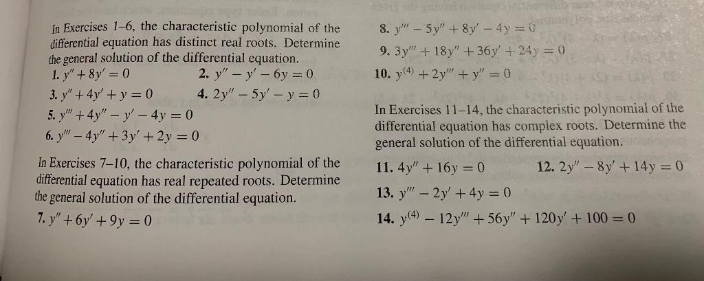 Solved In Exercises 1-6, the characteristic polynomial of | Chegg.com