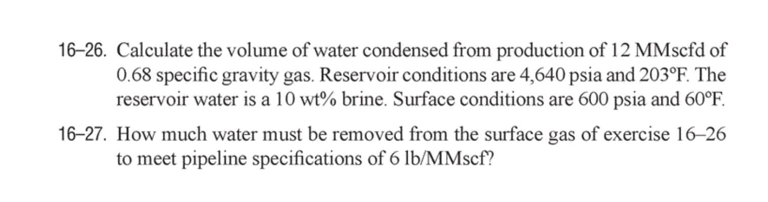 Solved 16-26. Calculate the volume of water condensed from | Chegg.com