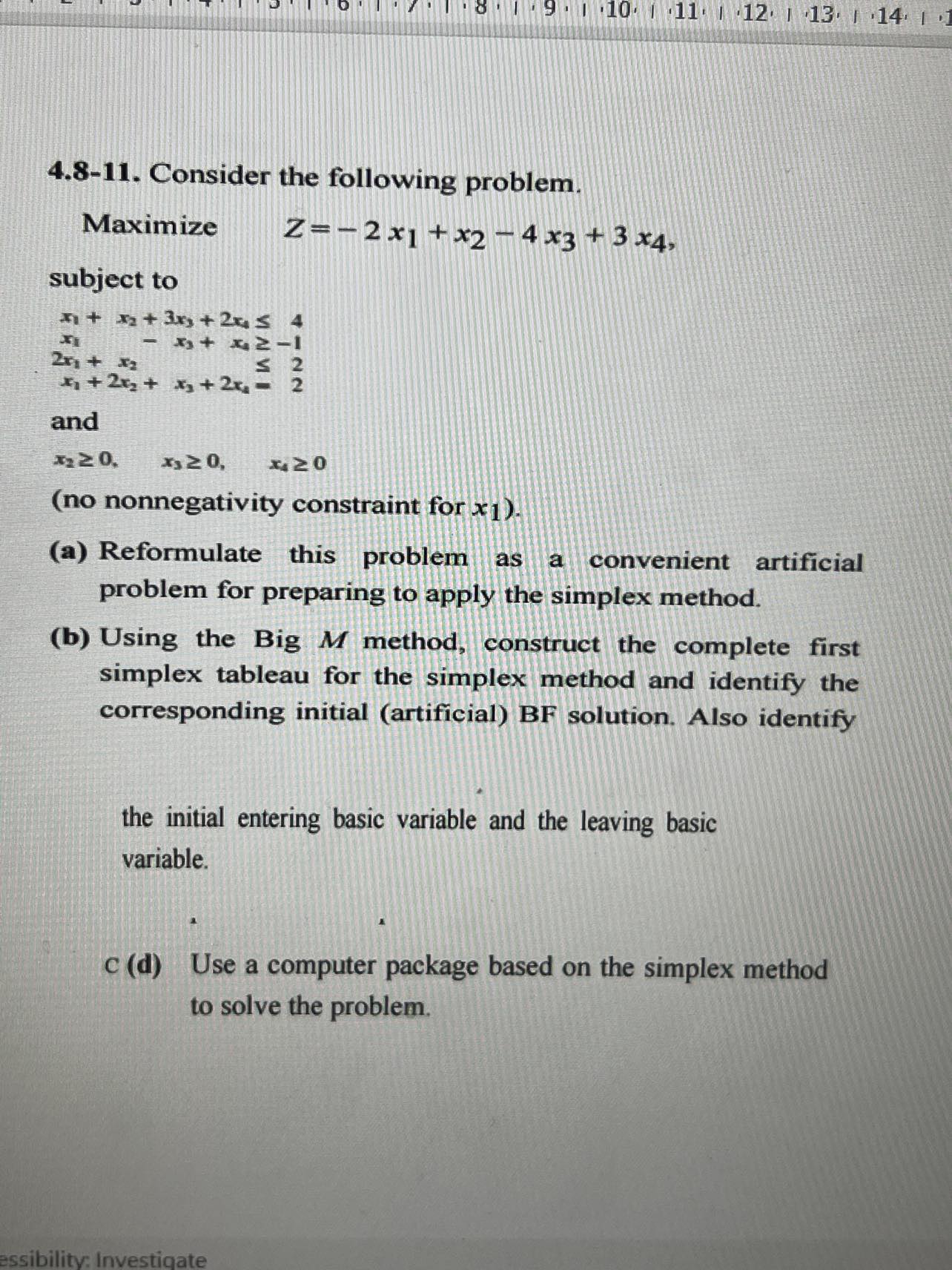 4.8-11. Consider the following problem. Maximize | Chegg.com