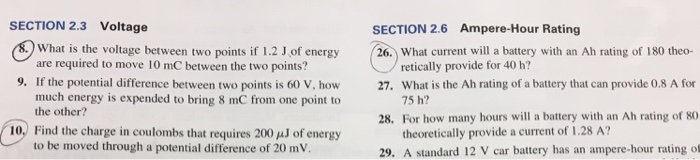 Solved What is the voltage between two points if 1.2 J of | Chegg.com