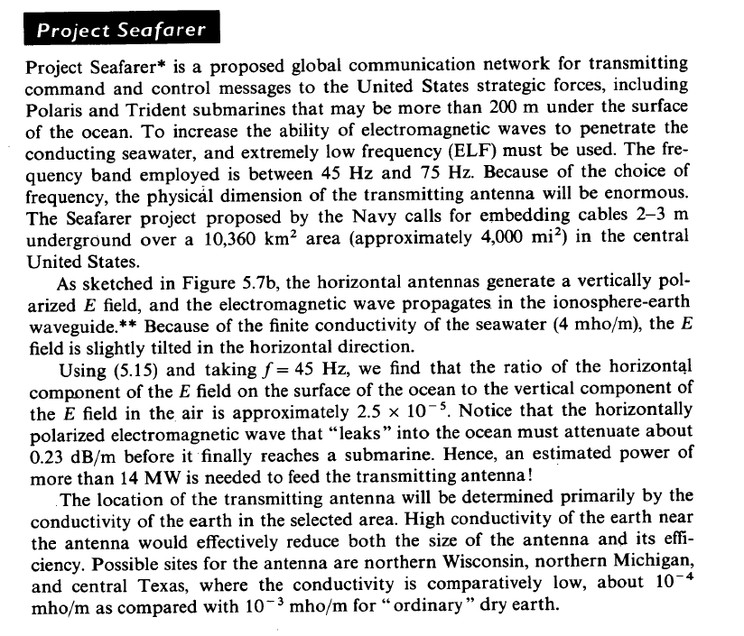 Read "Project Seafarer" and estimate the power | Chegg.com