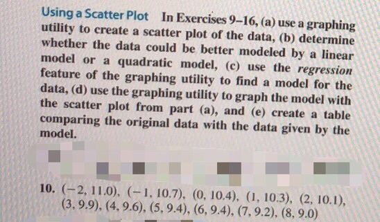 Solved Using a Scatter Plot In Exercises 9-16, (a) use a | Chegg.com