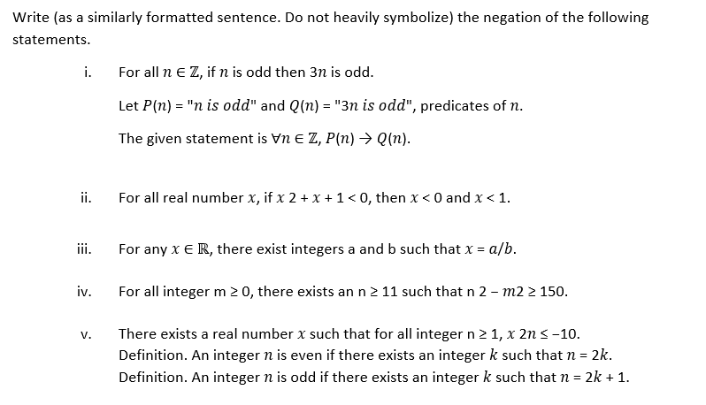 Solved Write (as a similarly formatted sentence. Do not | Chegg.com