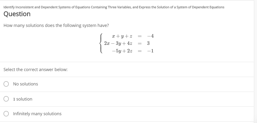 Solved Identify Inconsistent And Dependent Systems Of Chegg