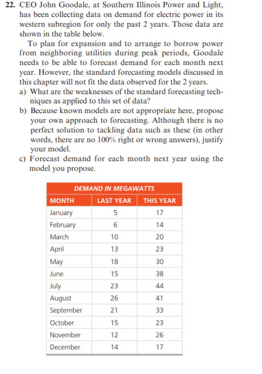 Solved 22. CEO John Goodale, at Southern Illinois Power and | Chegg.com
