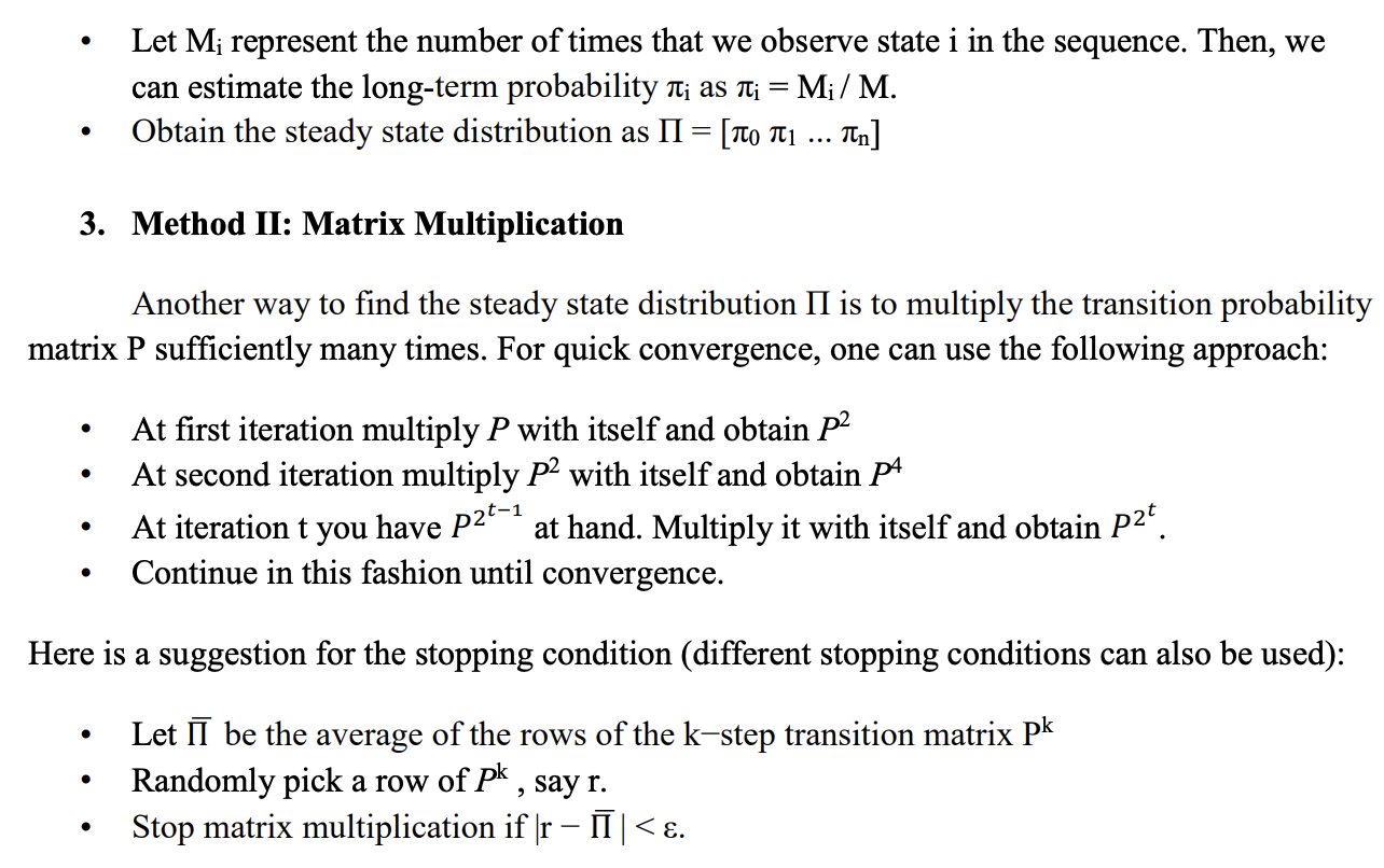 1. Generating Transition Probability Matrix, P You | Chegg.com