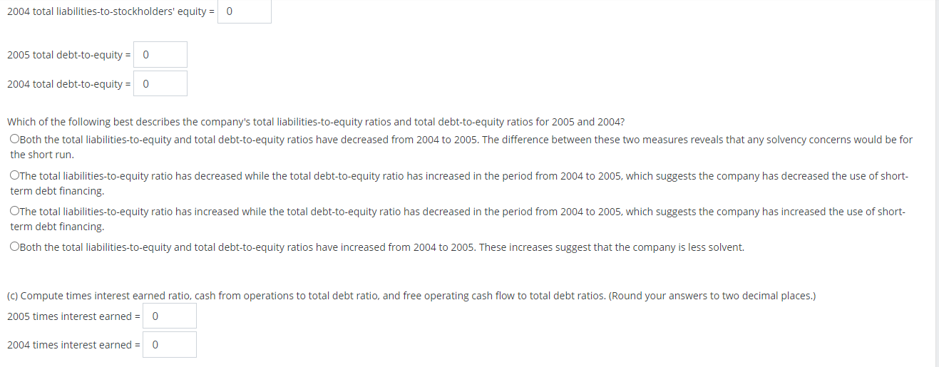 Solved Compute and Interpret Liquidity, Solvency and | Chegg.com
