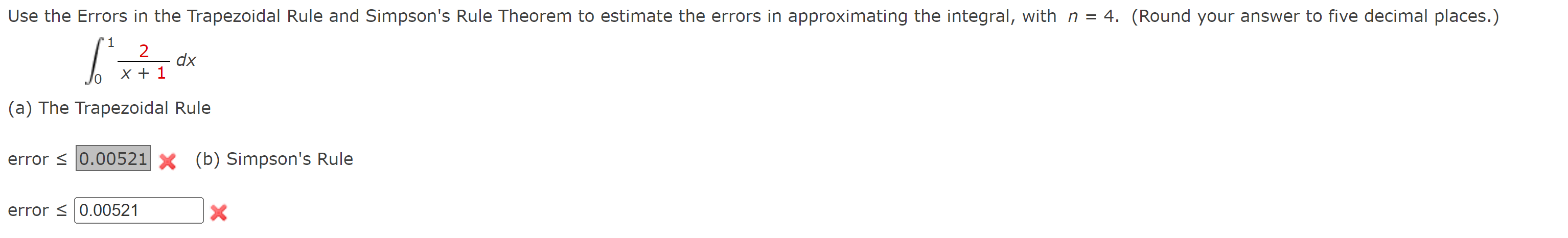 Solved Use the Errors in the Trapezoidal Rule and Simpson's | Chegg.com