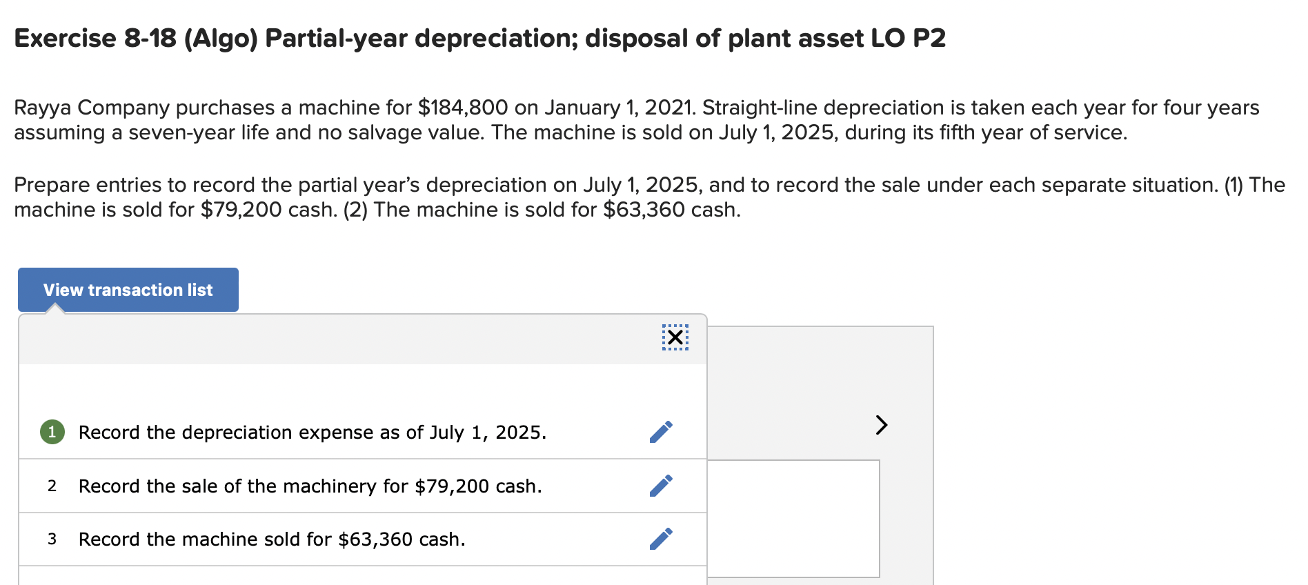 Solved Exercise 8-18 (Algo) Partial-year depreciation; | Chegg.com