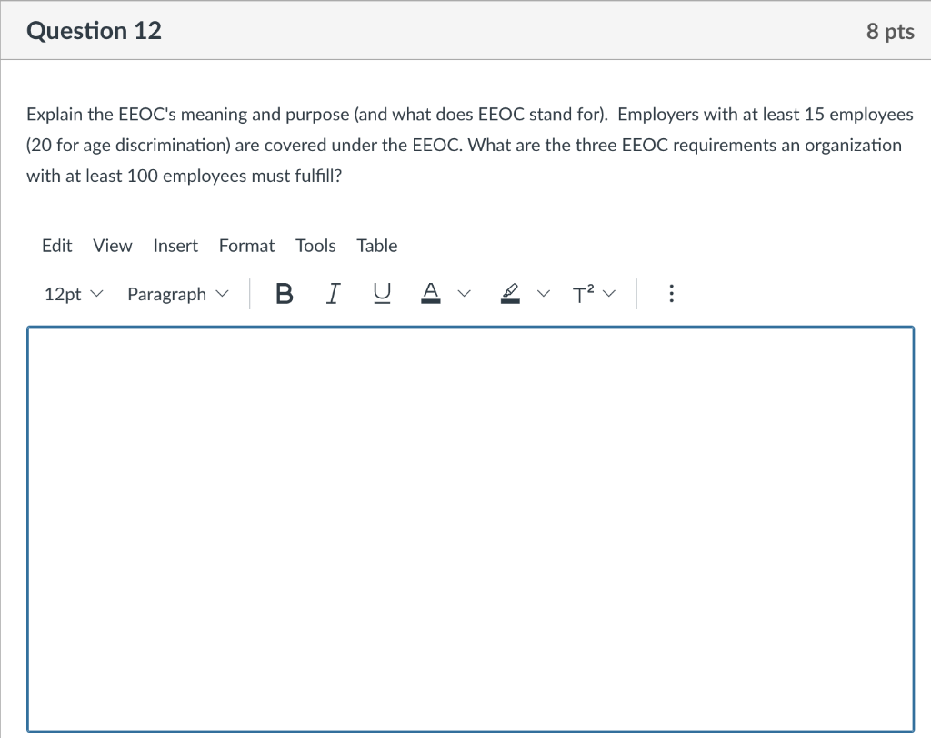 Solved Explain the EEOC's meaning and purpose (and what does | Chegg.com