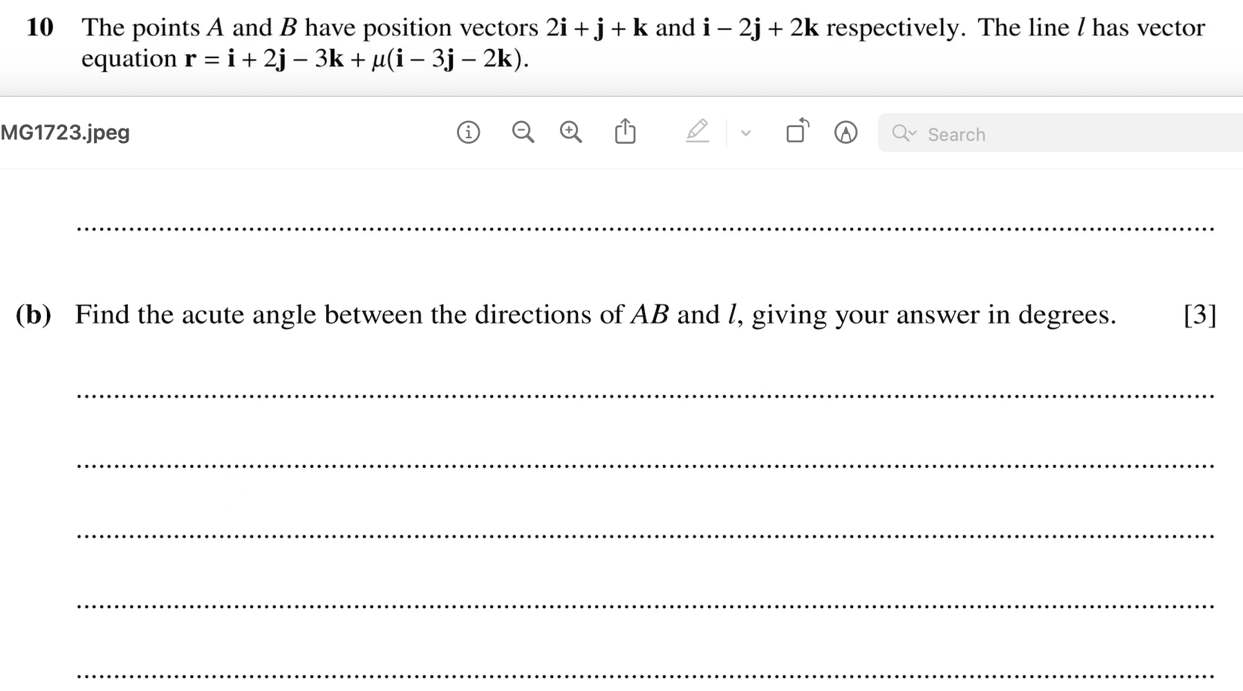 Solved 10 The points A and B have position vectors 2i+j+k | Chegg.com