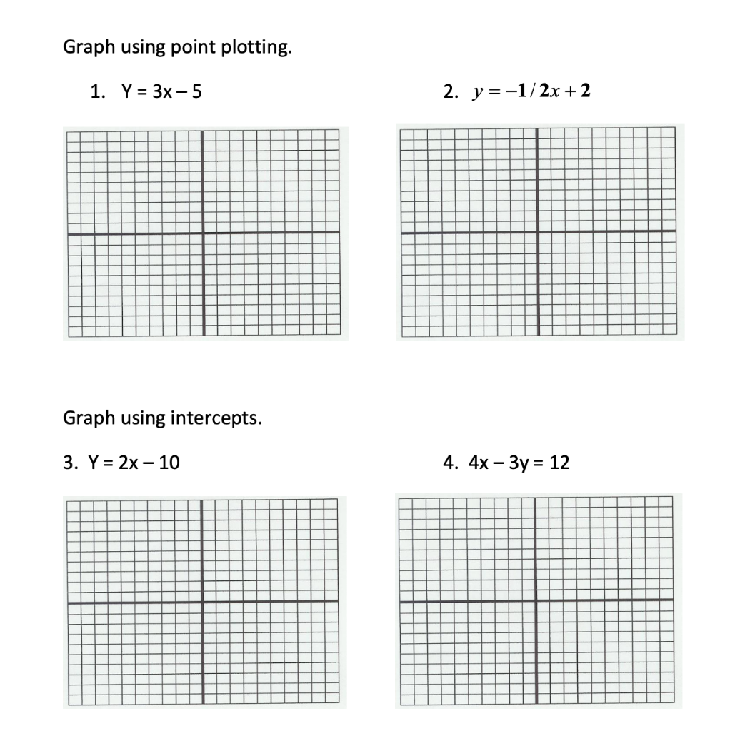 Solved Graph Using Point Plotting 1 Y 3x 5 2 Y 1 2x 2 Chegg