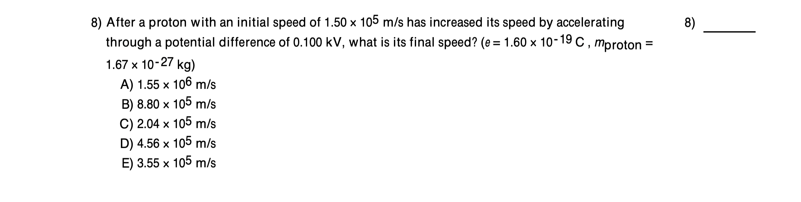 Solved After a proton with an initial speed of 1.50×105ms | Chegg.com