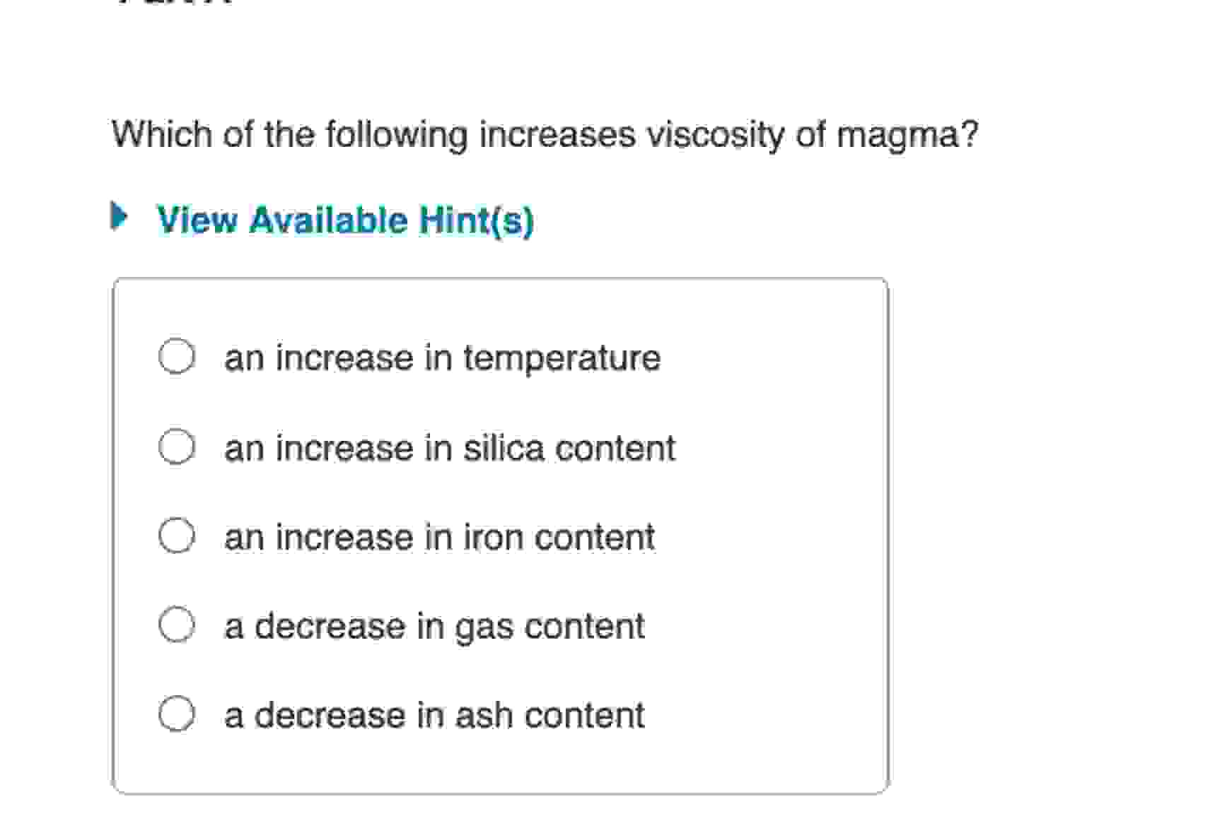 Solved Which of the following increases viscosity of | Chegg.com Solved Which of the following increases viscosity of | Chegg.com