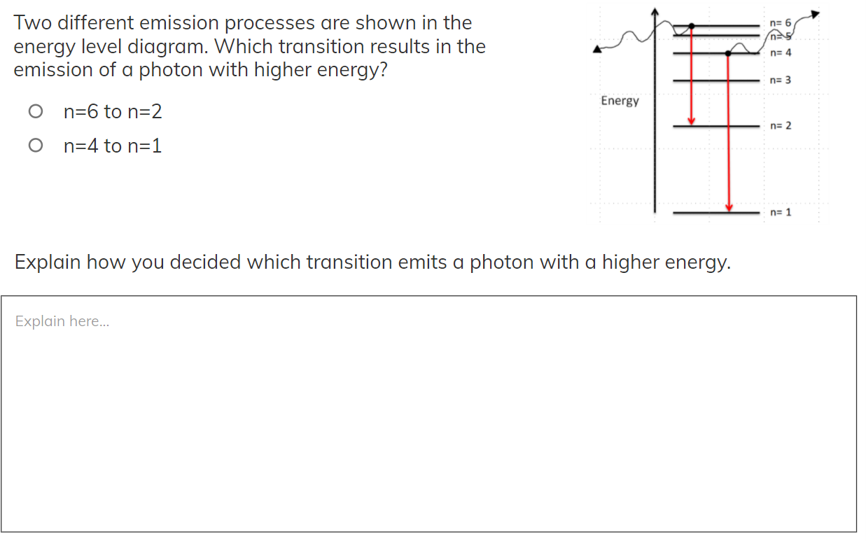 Solved n= 6 Two different emission processes are shown in | Chegg.com