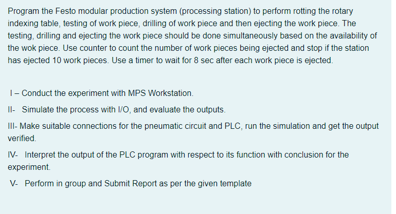 Program the Festo modular production system | Chegg.com