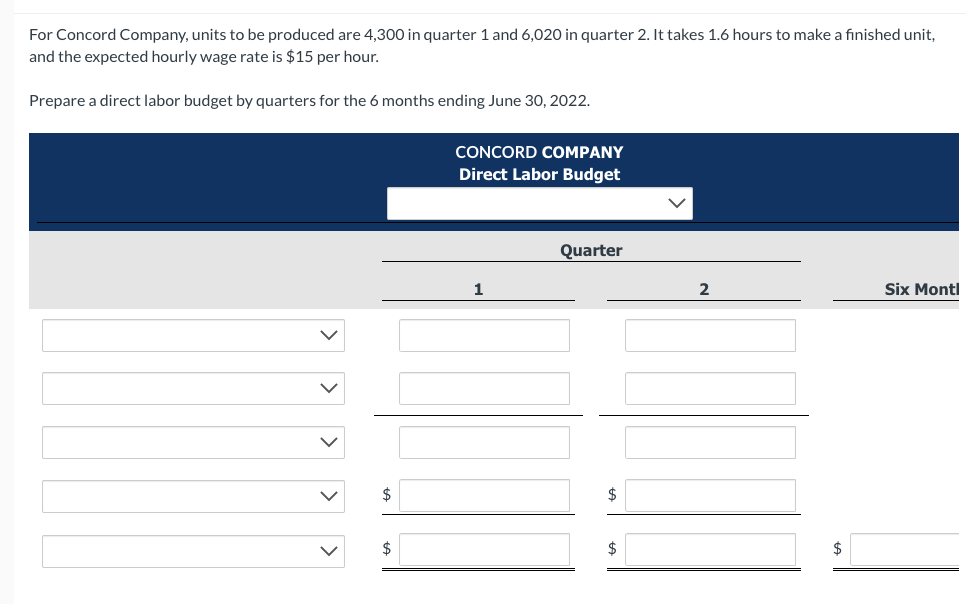Solved For Concord Company, units to be produced are 4,300 | Chegg.com