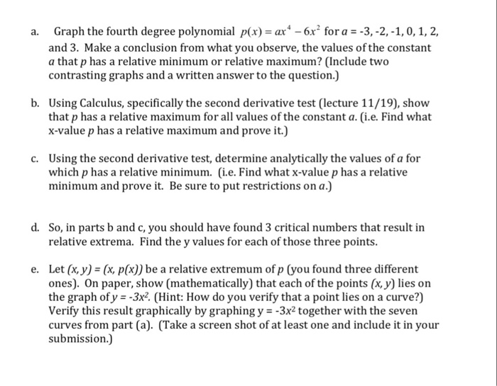 Solved a. Graph the fourth degree polynomial p(x)- ar-6 foa | Chegg.com