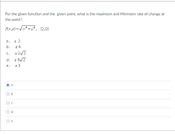 Solved For the given function and the given point, what is | Chegg.com