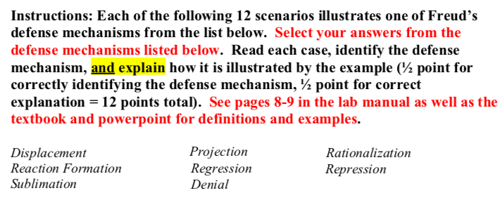 Solved Instructions: Each of the following 12 scenarios | Chegg.com