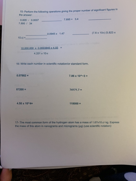 Solved 15- Perform the following operations giving the | Chegg.com