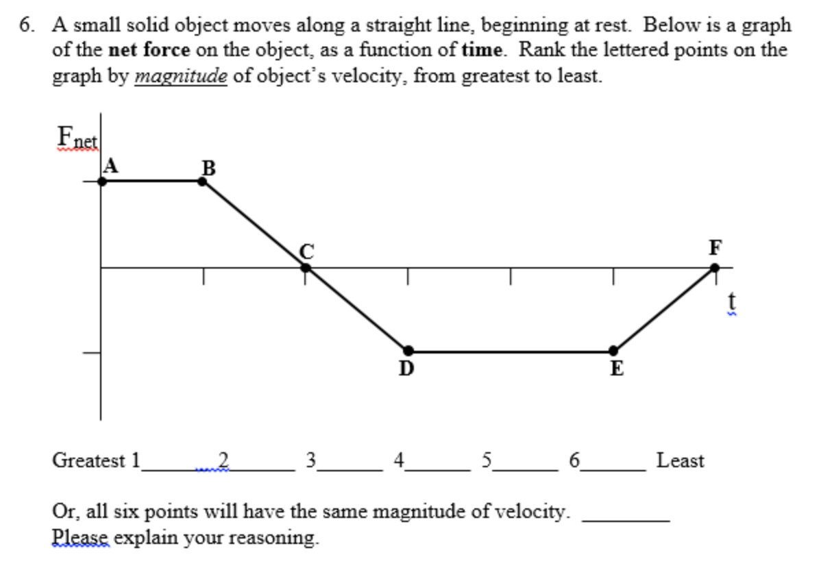 Solved 6. A small solid object moves along a straight line, | Chegg.com