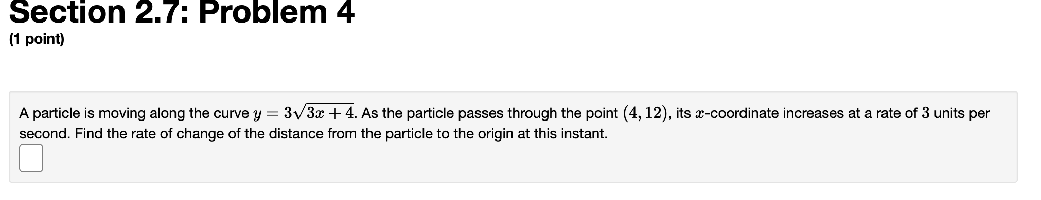 Solved Section 2 7 Problem 4 1 Point A Particle Is Moving