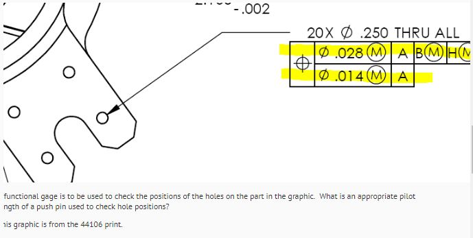 002 20X φ .250 THRU ALL functional gage is to be used | Chegg.com