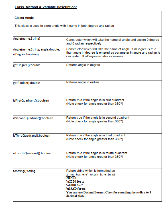 Solved You need to create 3 Java classes using the following | Chegg.com
