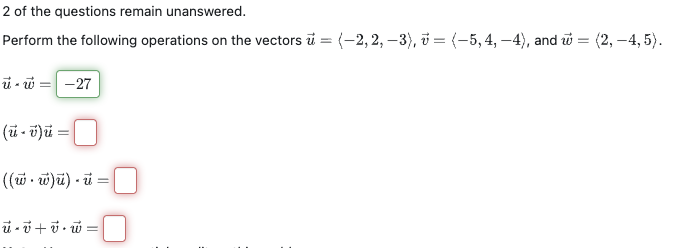 Solved Perform the following operations on the vectors | Chegg.com