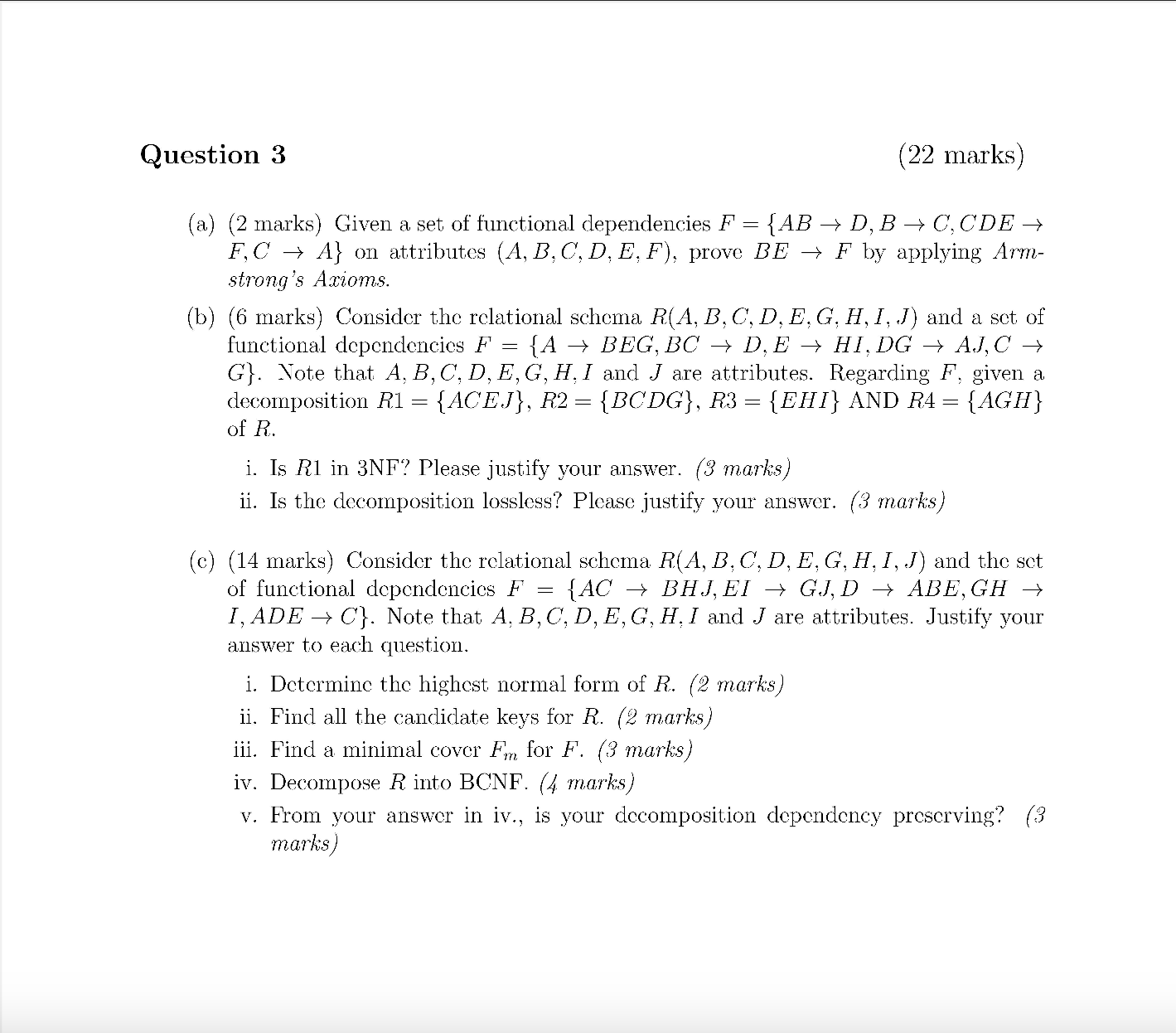 Solved Question 3(a) (2 ﻿marks) ﻿Given a set of functional | Chegg.com