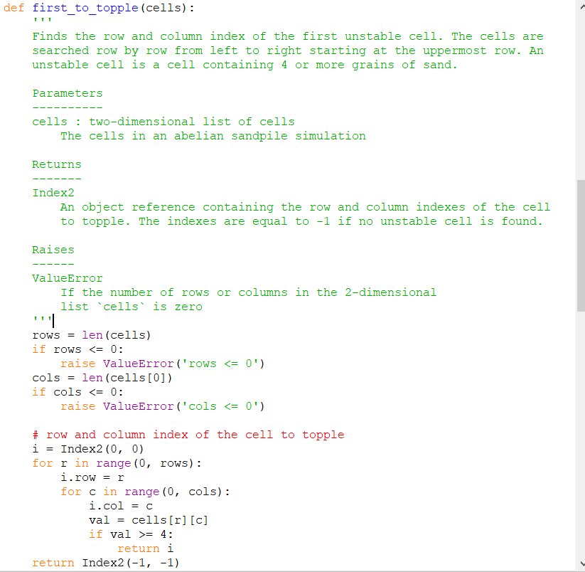 Solved def init(grains, cells): Initializes a 2-dimensional | Chegg.com