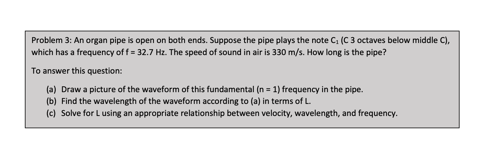 Solved Problem 3: An organ pipe is open on both ends. | Chegg.com
