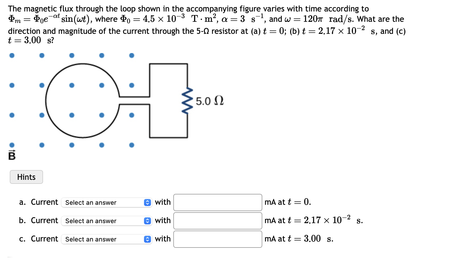 Solved The magnetic flux through the loop shown in the | Chegg.com