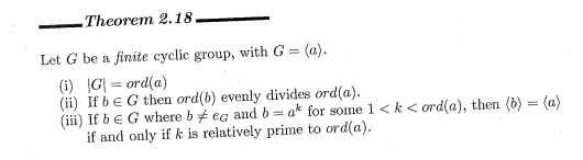 Solved Let G be a finite cyclic group, with G= a . (i) | Chegg.com