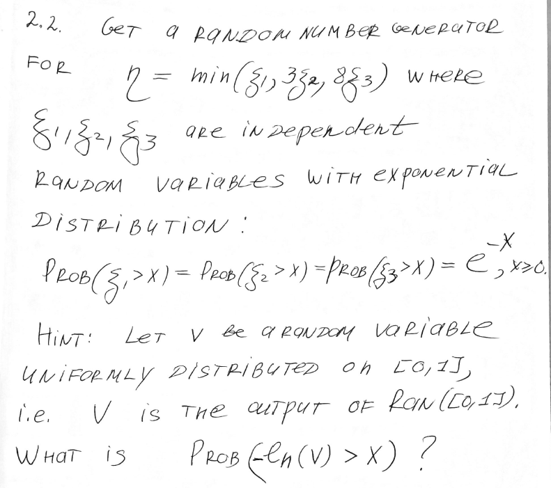 Solved 2.2. FOR RANDOM -X Get a RANDOM NUMBER GENERATOR a 2= | Chegg.com
