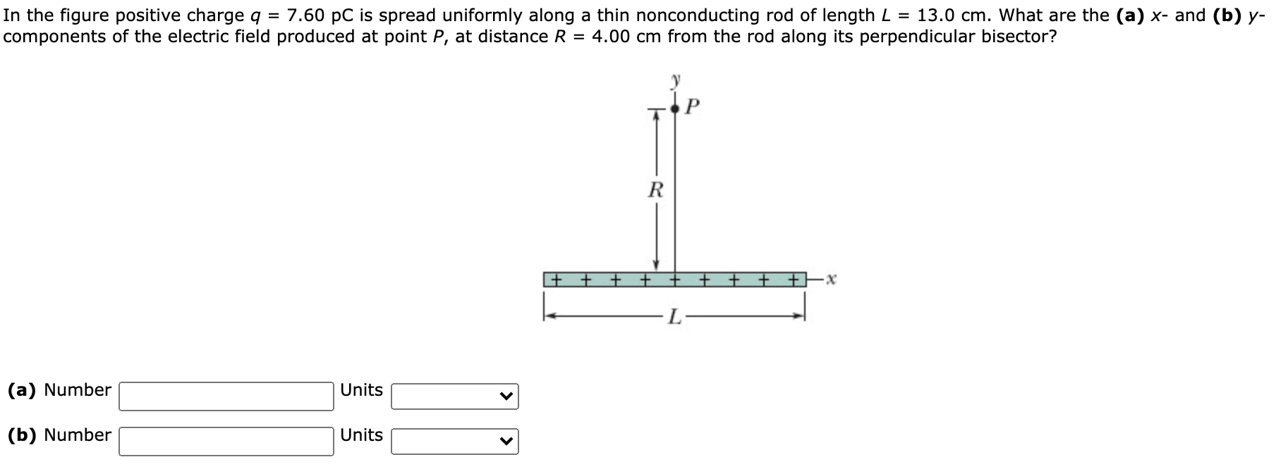 Solved In the figure positive charge q = 7.60 PC is spread | Chegg.com