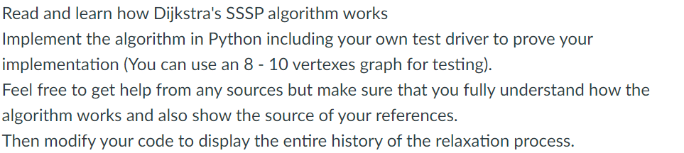 Solved Read And Learn How Dijkstras Sssp Algorithm Works 4330