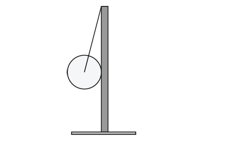 Solved A ball rests on a vertical pole with a string as | Chegg.com