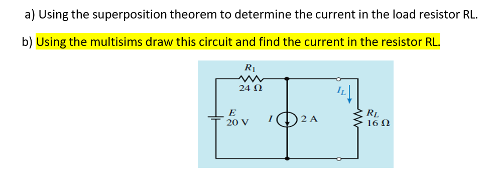 Solved a) Using the superposition theorem to determine the | Chegg.com