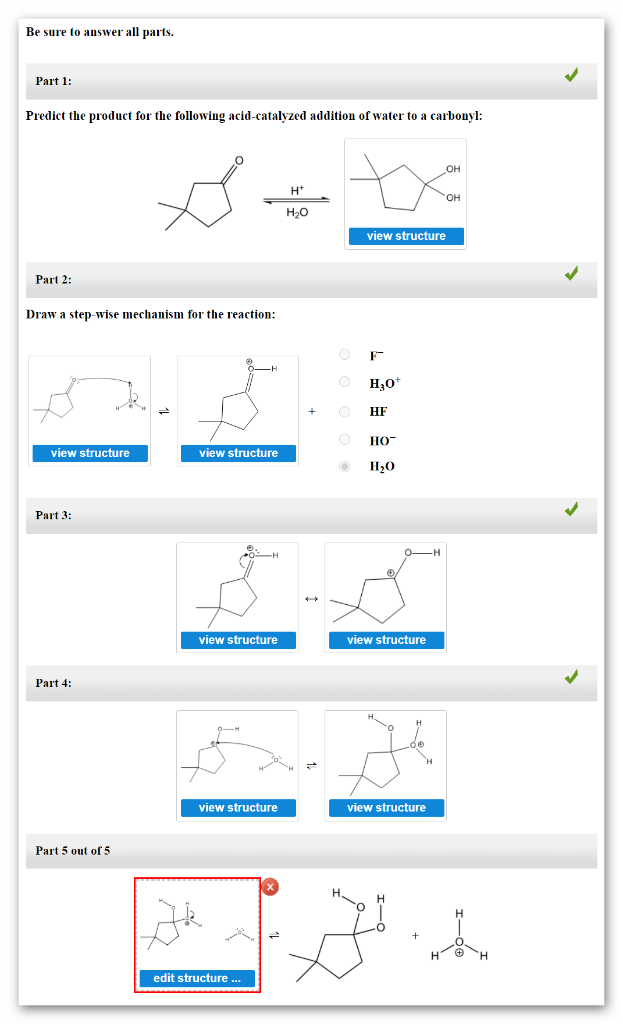 Solved Be sure to answer all parts. Part 1: Predict the | Chegg.com