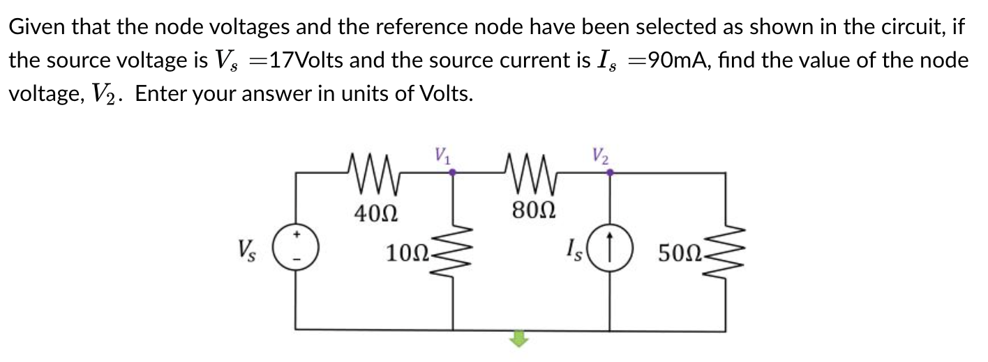 Solved Given that the node voltages and the reference node | Chegg.com