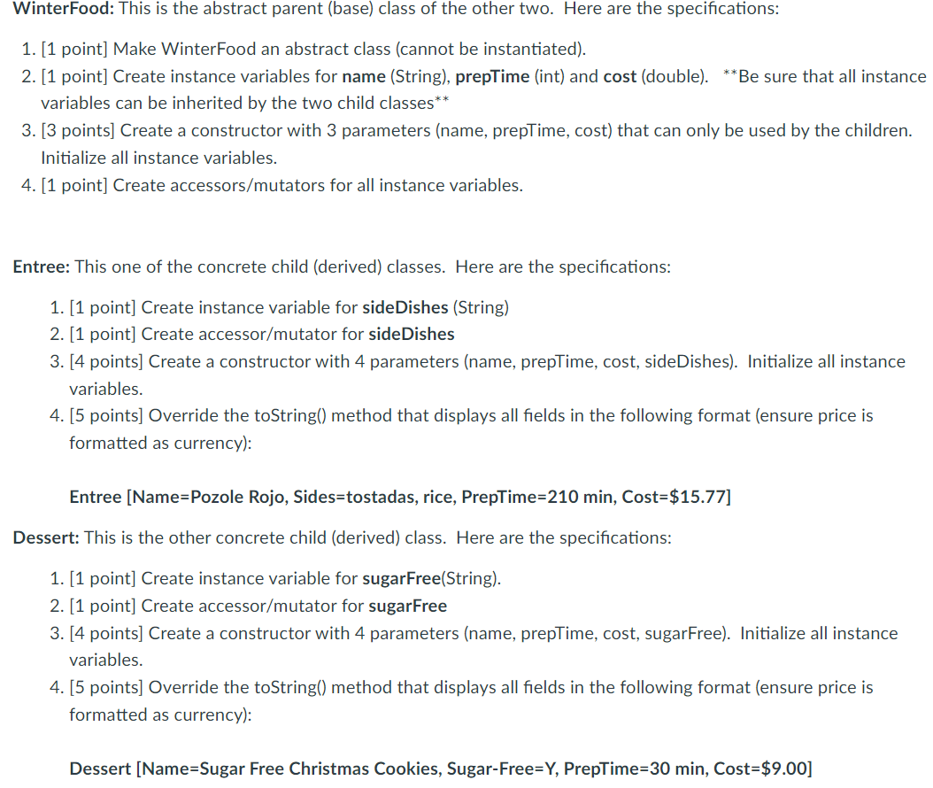 Solved Please code the following Java assignment. Please | Chegg.com