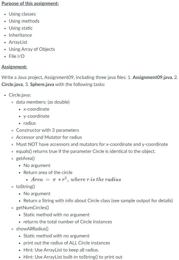 Solved Purpose of this assignment: - Using classes - Using | Chegg.com