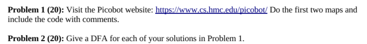 Solved Problem 1 (20): Visit the Picobot website: | Chegg.com