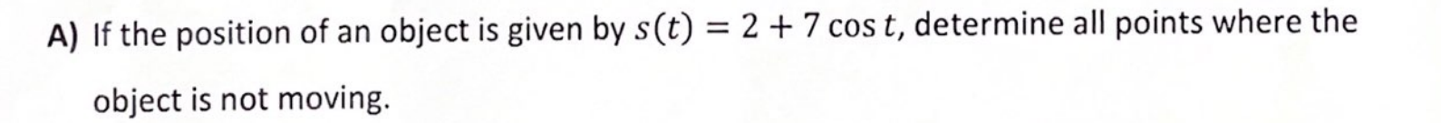 Solved A) If the position of an object is given by | Chegg.com