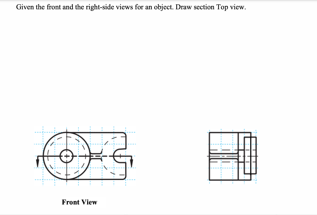 Solved Given the front and the right-side views for an | Chegg.com