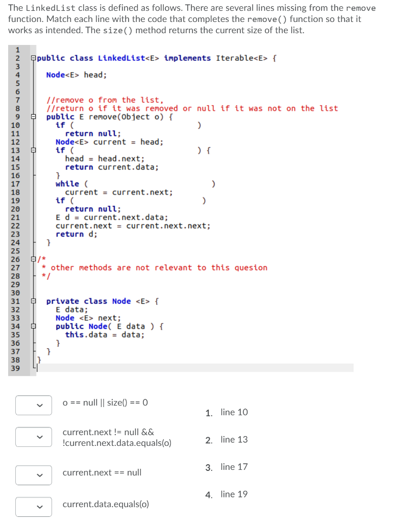 Solved The Linkedlist class is defined as follows. There are | Chegg.com
